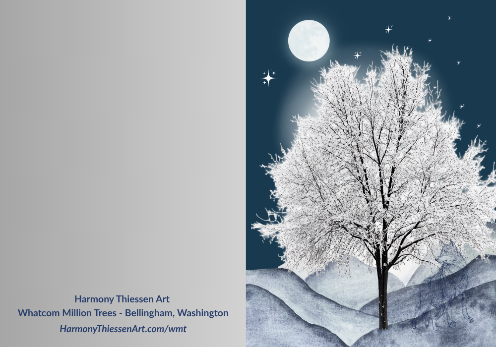 Winter Solstice Winter Tree Greeting Card
